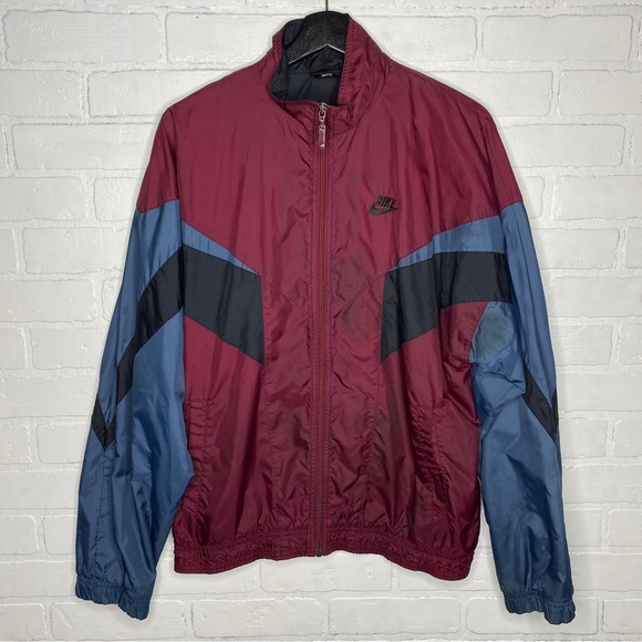 Nike | Jackets & Coats | Vintage 9s Nike Jacket Windbreaker Maroon Grey ...
